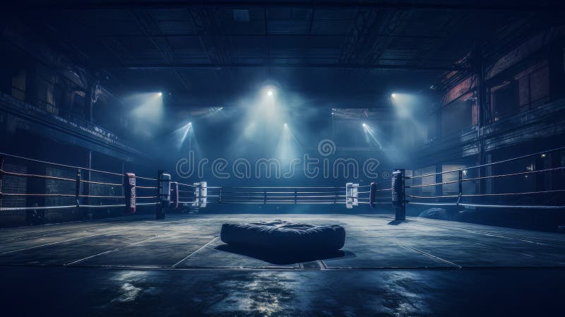 Epic Empty Boxing Ring in the Spotlight on the Fight Night AI Stock ...