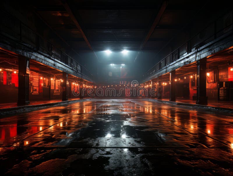 Epic Empty Boxing Ring in the Spotlight on the Fight Night AI Stock ...