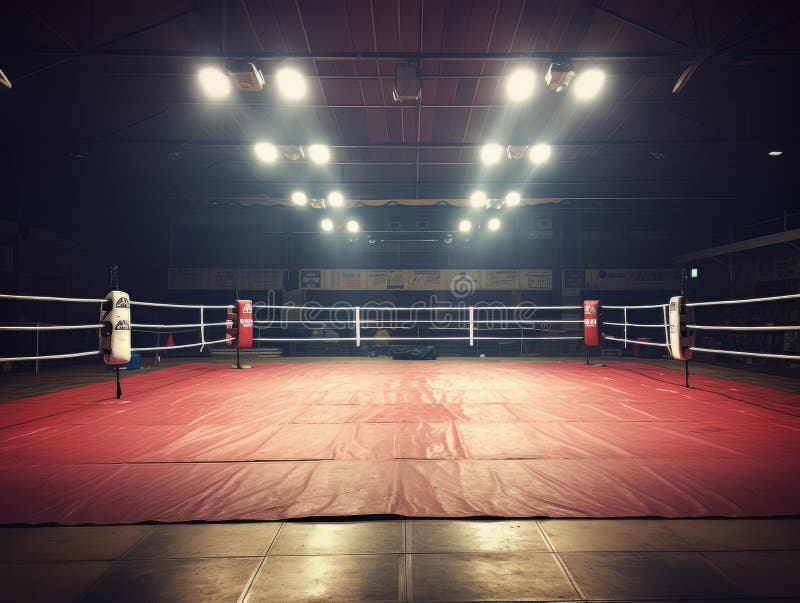 Epic Empty Boxing Ring in the Spotlight on the Fight Night AI Stock ...
