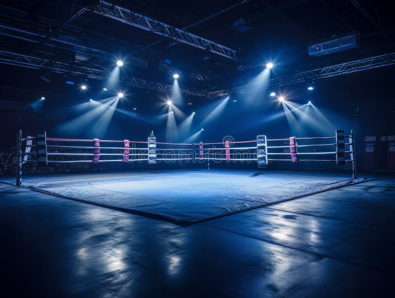 Epic Empty Boxing Ring in the Spotlight on the Fight Night AI Stock ...