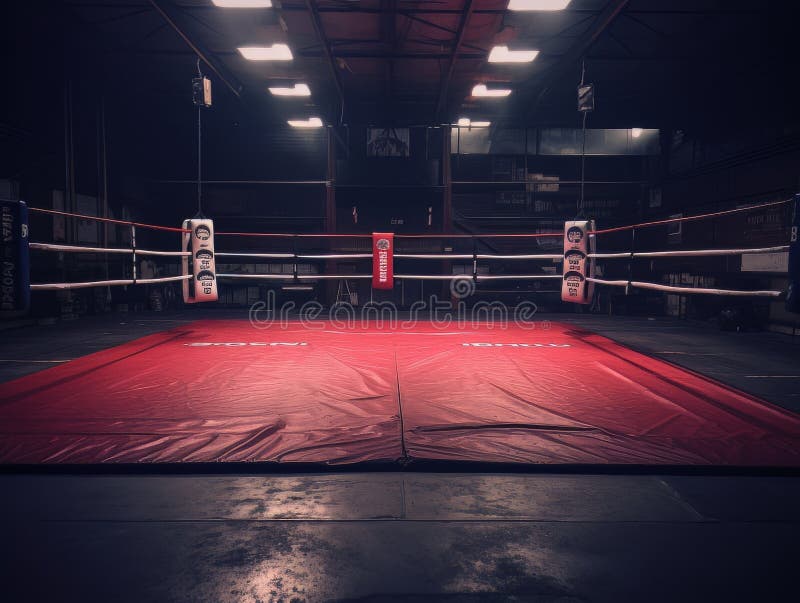 Epic Empty Boxing Ring in the Spotlight on the Fight Night AI Stock ...