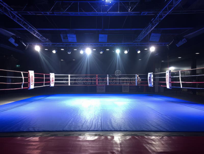 Epic Empty Boxing Ring in the Spotlight on the Fight Night AI Stock ...
