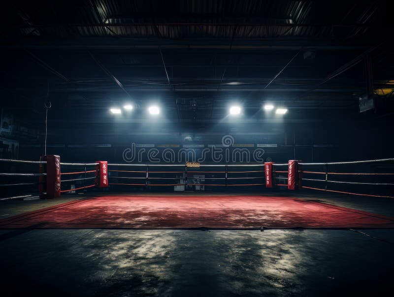 Epic Empty Boxing Ring in the Spotlight on the Fight Night AI Stock ...
