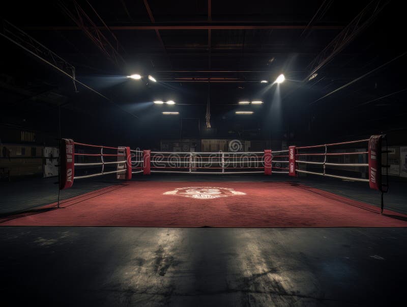 Epic Empty Boxing Ring in the Spotlight on the Fight Night AI Stock ...