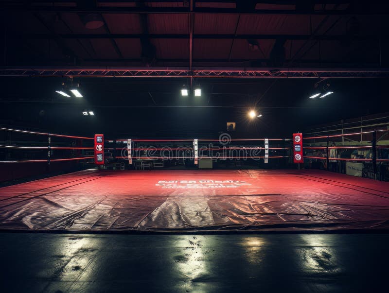 Epic Empty Boxing Ring in the Spotlight on the Fight Night AI Stock ...