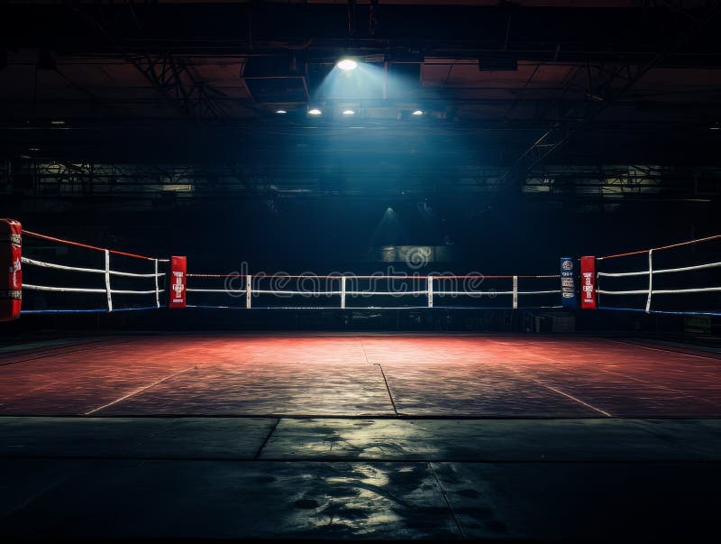 Epic Empty Boxing Ring in the Spotlight on the Fight Night AI Stock ...