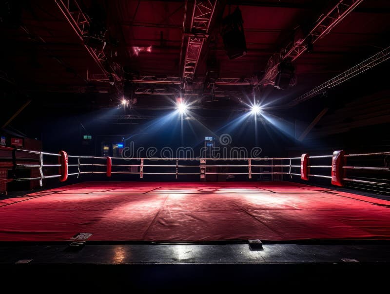 Epic Empty Boxing Ring in the Spotlight on the Fight Night AI Stock ...