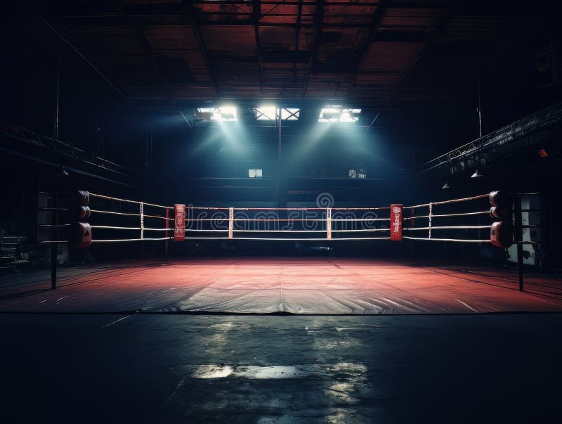Epic Empty Boxing Ring in the Spotlight on the Fight Night AI Stock ...
