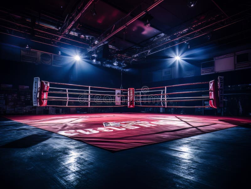 Epic Empty Boxing Ring in the Spotlight on the Fight Night AI Stock ...