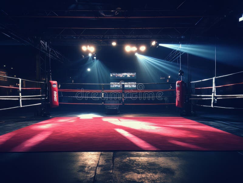 Epic Empty Boxing Ring in the Spotlight on the Fight Night AI Stock ...