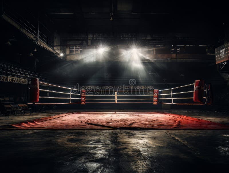 Epic Empty Boxing Ring in the Spotlight on the Fight Night AI Stock ...