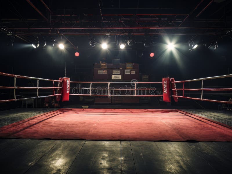 Epic Empty Boxing Ring in the Spotlight on the Fight Night AI Stock ...