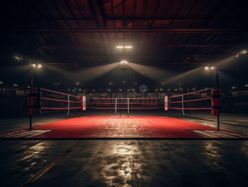 Epic Empty Boxing Ring in the Spotlight on the Fight Night AI Stock ...