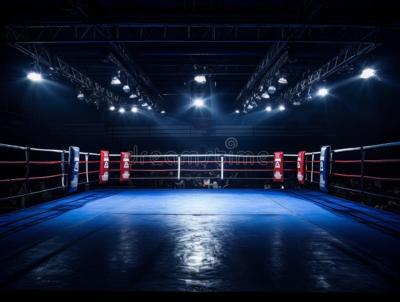 Epic Empty Boxing Ring in the Spotlight on the Fight Night AI Stock ...