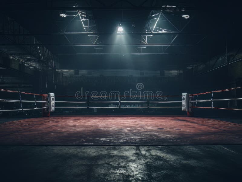 Epic Empty Boxing Ring in the Spotlight on the Fight Night AI Stock ...