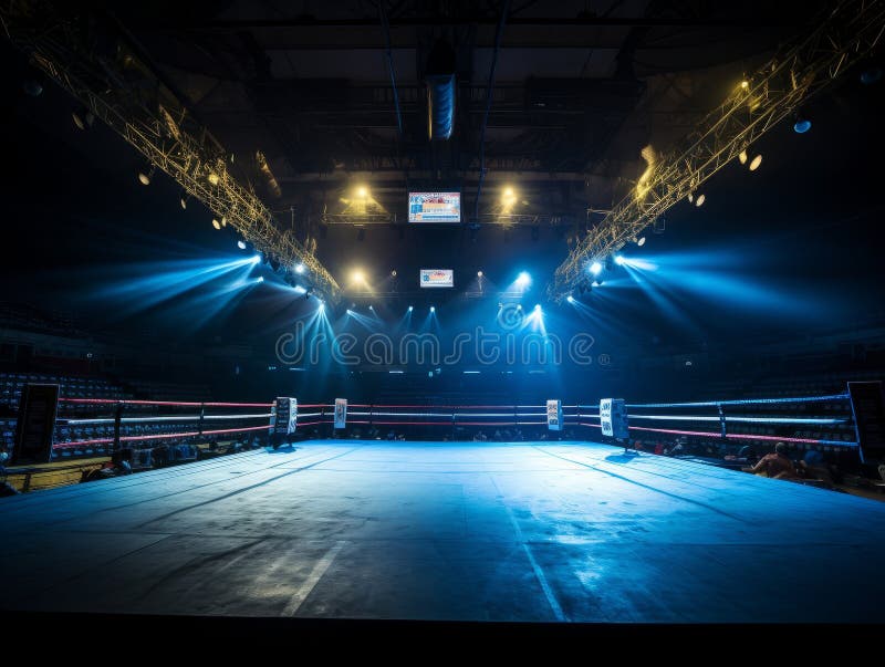 Epic Empty Boxing Ring in the Spotlight on the Fight Night AI Stock ...