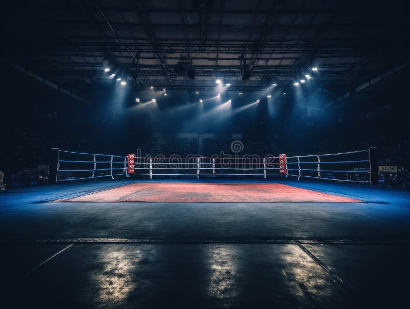 Epic Empty Boxing Ring in the Spotlight on the Fight Night AI Stock ...