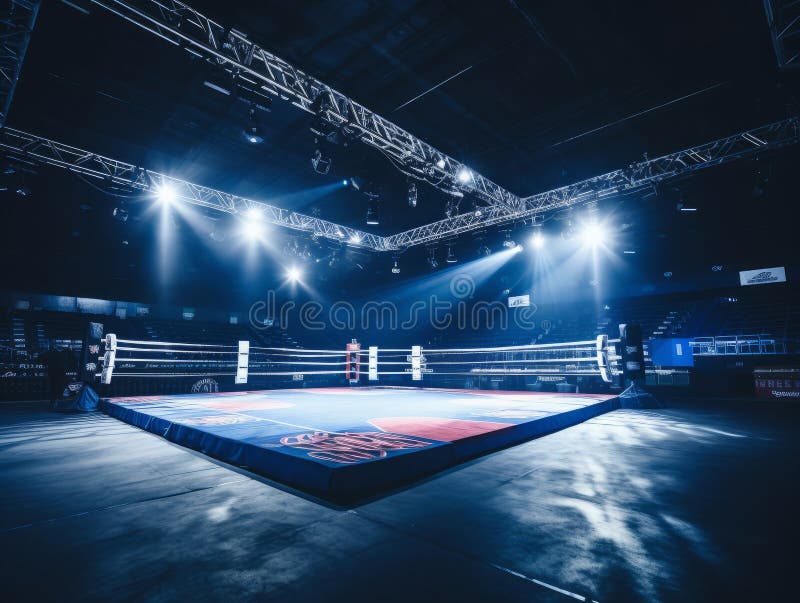 Epic Empty Boxing Ring in the Spotlight on the Fight Night AI Stock ...