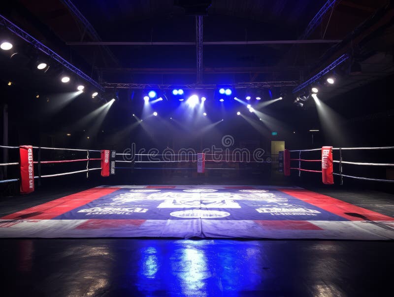 Epic Empty Boxing Ring in the Spotlight on the Fight Night AI Stock ...