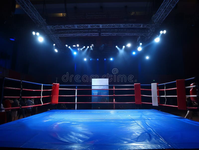 Epic Empty Boxing Ring in the Spotlight on the Fight Night AI Stock ...