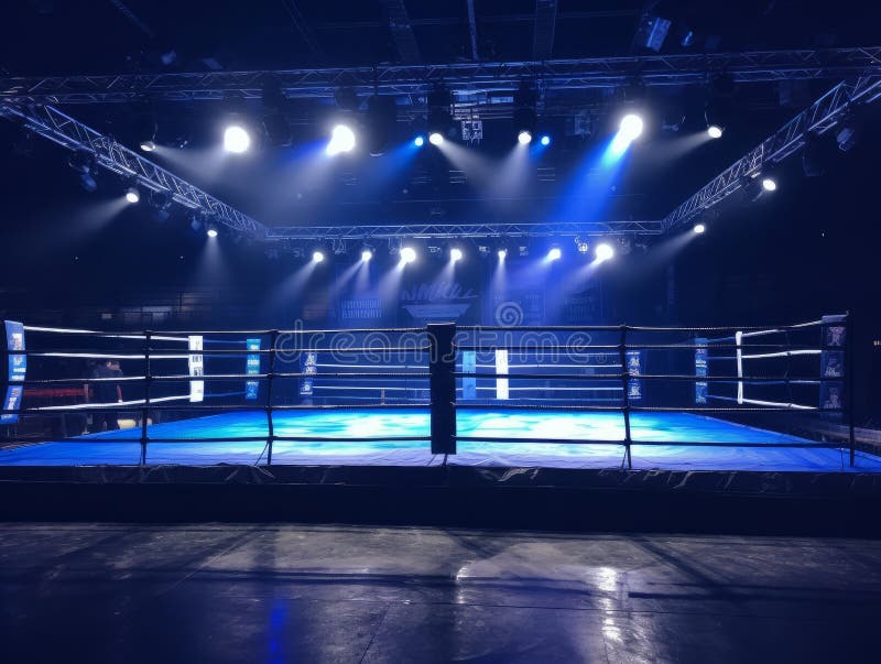 Epic Empty Boxing Ring in the Spotlight on the Fight Night AI Stock ...