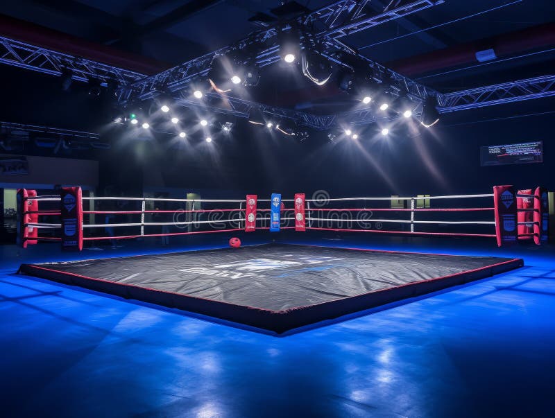 Epic Empty Boxing Ring in the Spotlight on the Fight Night AI Stock ...