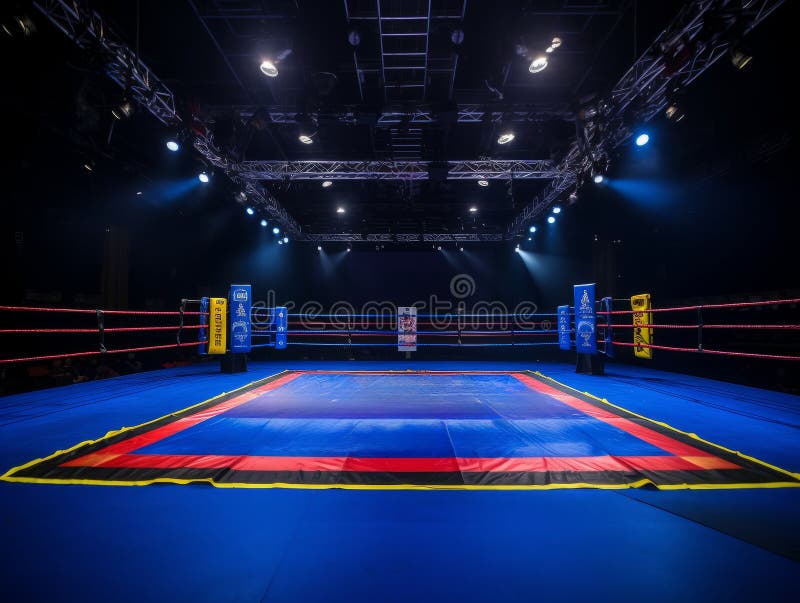 Epic Empty Boxing Ring in the Spotlight on the Fight Night AI Stock ...