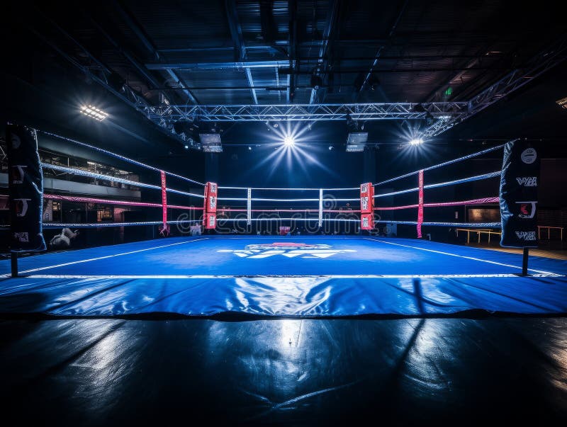 Epic Empty Boxing Ring Flooded with Sunlight AI Stock Illustration ...