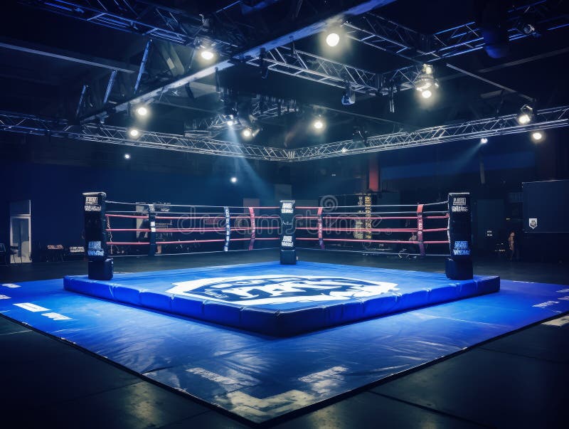 Epic Empty Boxing Ring in the Spotlight on the Fight Night AI Stock ...