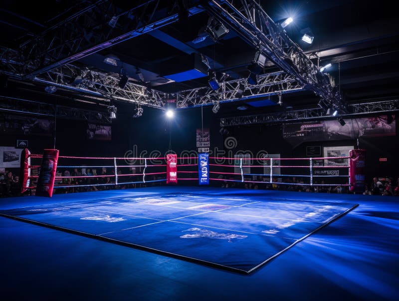 Epic Empty Boxing Ring in the Spotlight on the Fight Night AI Stock ...