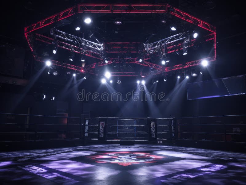 Epic Empty Ring for Fights without Rules and MMA in the Spotlight on ...