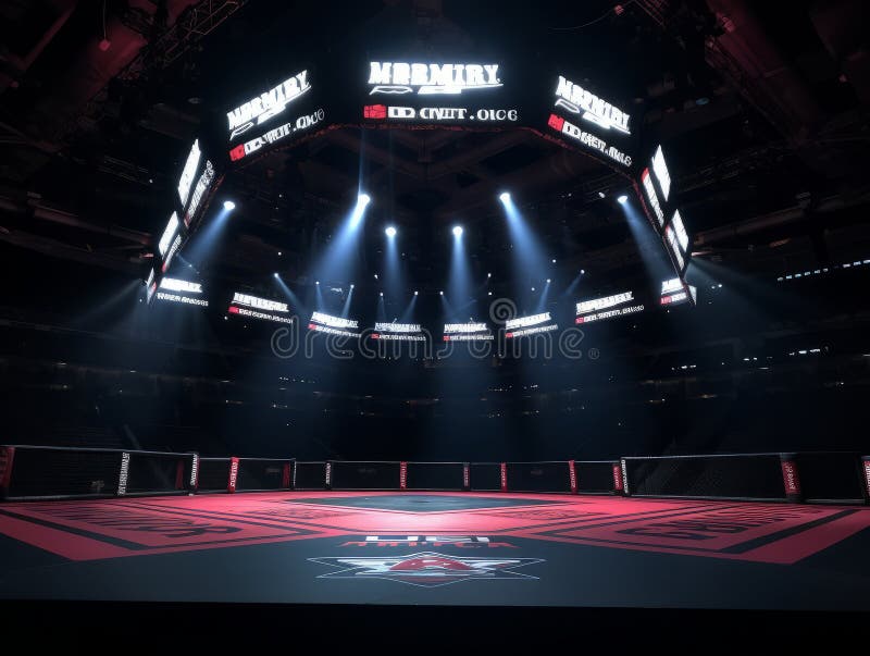 Epic Empty Ring for Fights without Rules and MMA in the Spotlight on ...