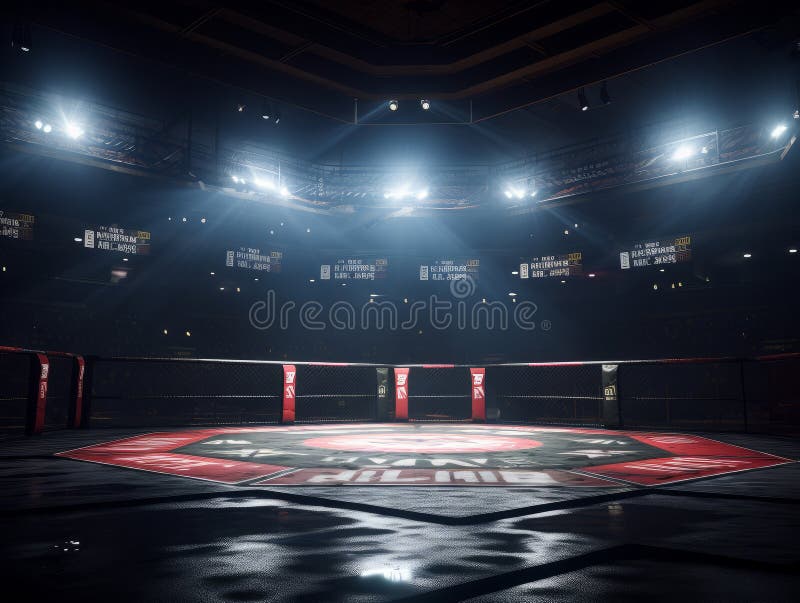 Epic Empty Ring for Fights without Rules and MMA in the Spotlight on ...