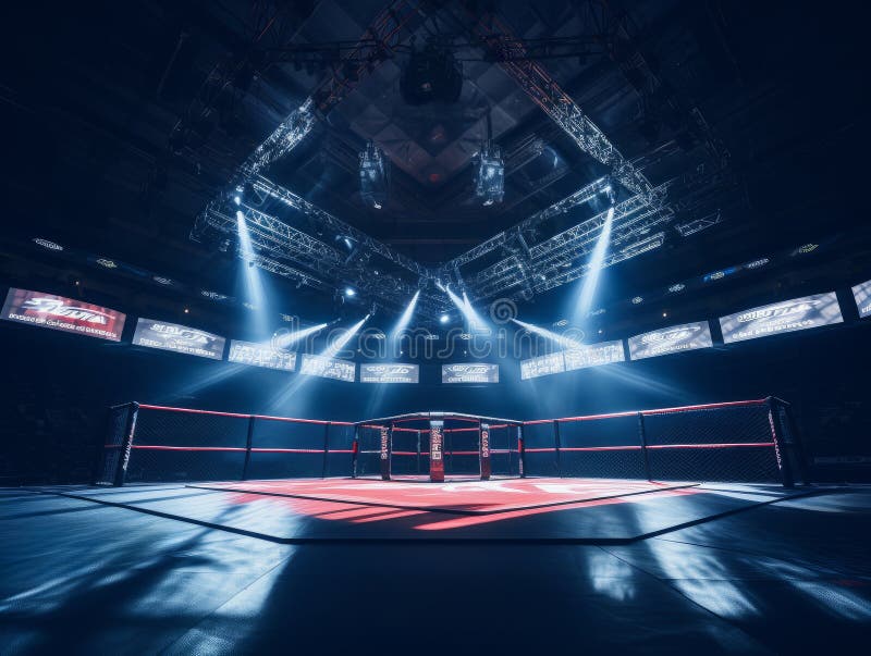 Epic Empty Ring for Fights without Rules and MMA in the Spotlight on ...