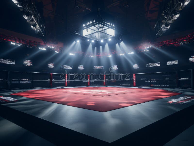 Epic Empty Ring for Fights without Rules and MMA in the Spotlight on ...