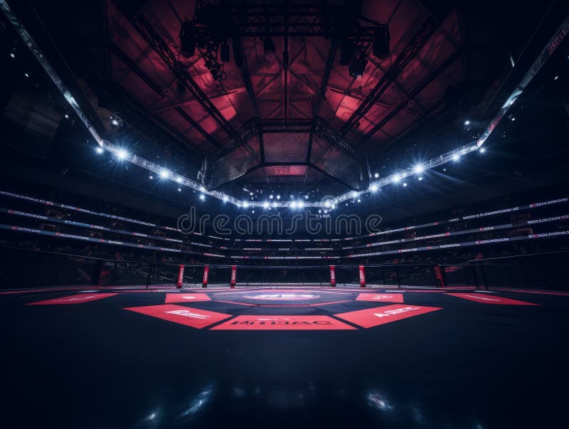 Epic Empty Ring for Fights without Rules and MMA in the Spotlight on ...
