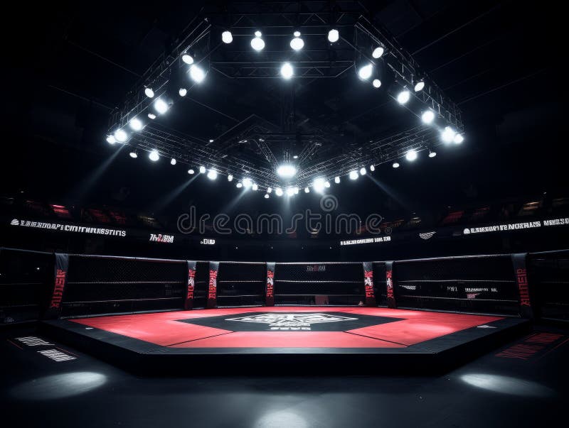 Epic Empty Ring for Fights without Rules and MMA in the Spotlight on ...