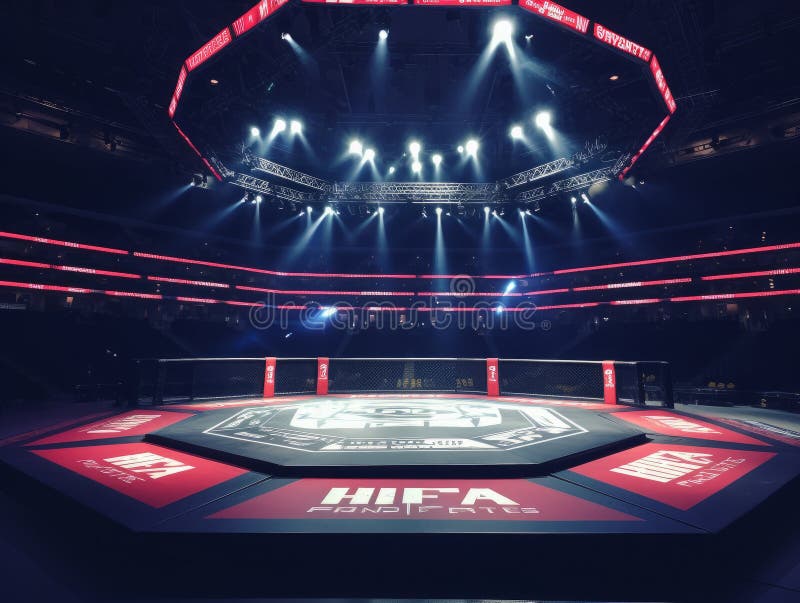 Epic Empty Ring for Fights without Rules and MMA in the Spotlight on ...