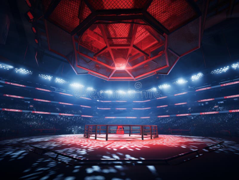 Epic Empty Ring for Fights without Rules and MMA in the Spotlight on ...
