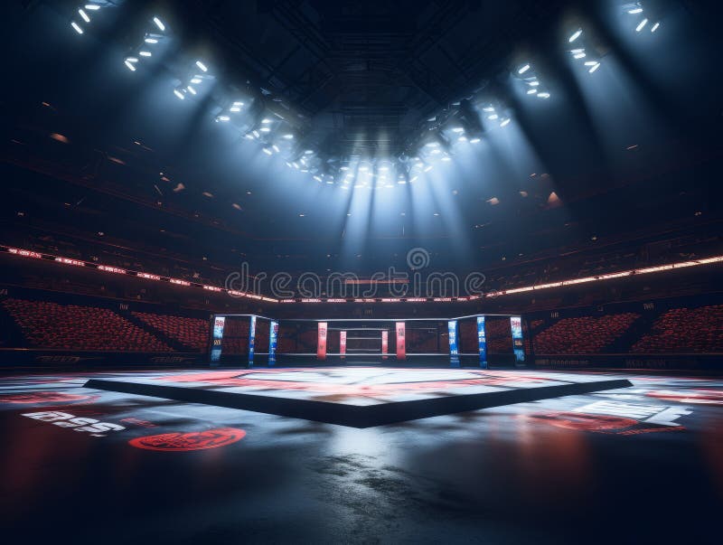 Epic Empty Ring for Fights without Rules and MMA in the Spotlight on ...