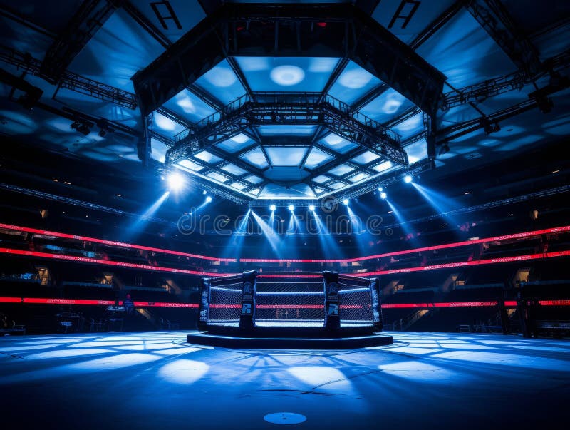 Epic Empty Ring for Fights without Rules and MMA in the Spotlight on ...