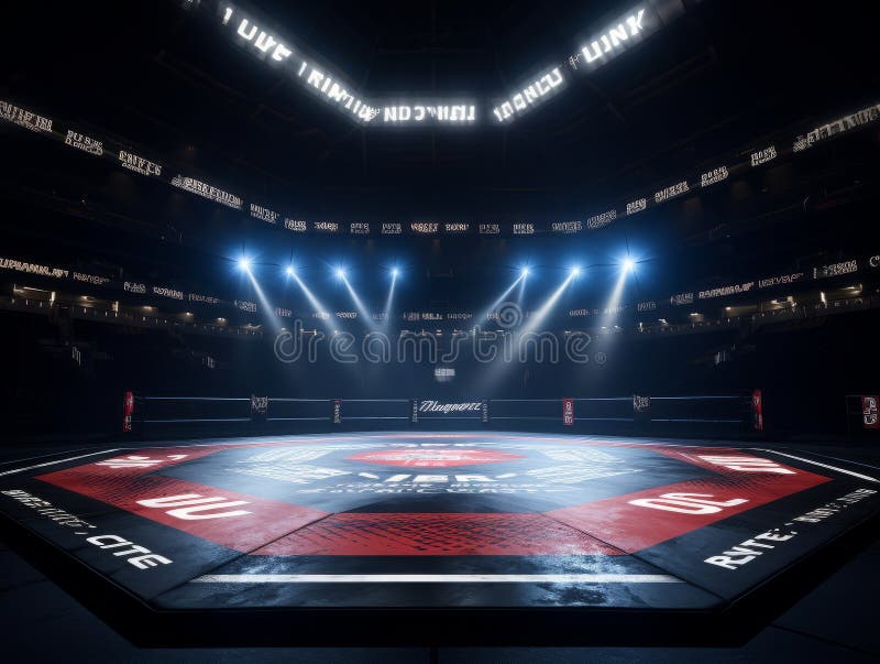 Epic Empty Ring for Fights without Rules and MMA in the Spotlight on ...
