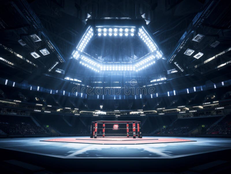 Epic Empty Ring for Fights without Rules and MMA in the Spotlight on ...