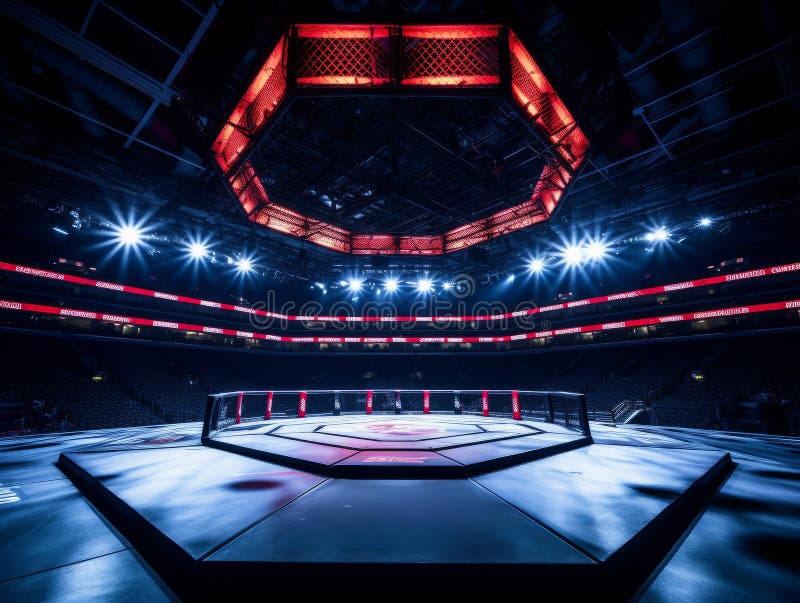 Epic Empty Ring for Fights without Rules and MMA in the Spotlight on ...