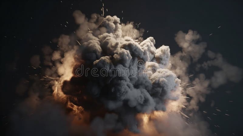Epic Explosion: a Dramatic Smoke and Fire Visual Stock Illustration ...