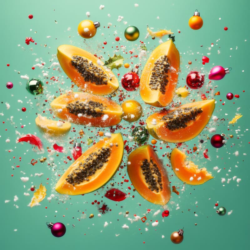 Epic Explosion of Fruit Slices, Christmas Ornaments, and Flying Juice ...