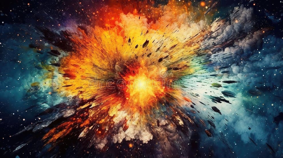 An Epic Explosion Wallpaper, Powder Style, Ai Generated Image Stock ...