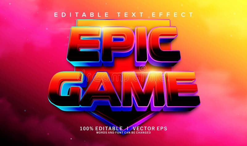Epic Game Vector Text Effect with Modern Style Design Stock Vector ...
