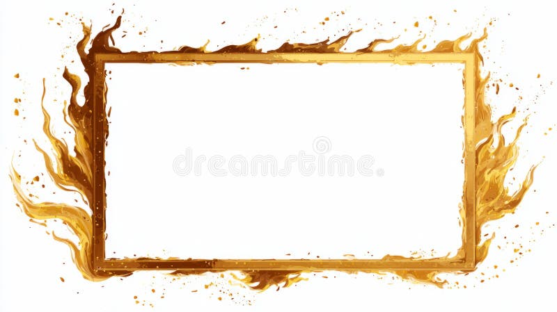 Epic Gold Frame with Burnt Edges and Smoke Marks Stock Photo - Image of ...