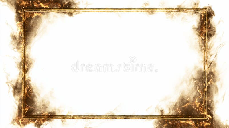 Epic Gold Frame with Burnt Edges and Smoke Marks Stock Photo - Image of ...